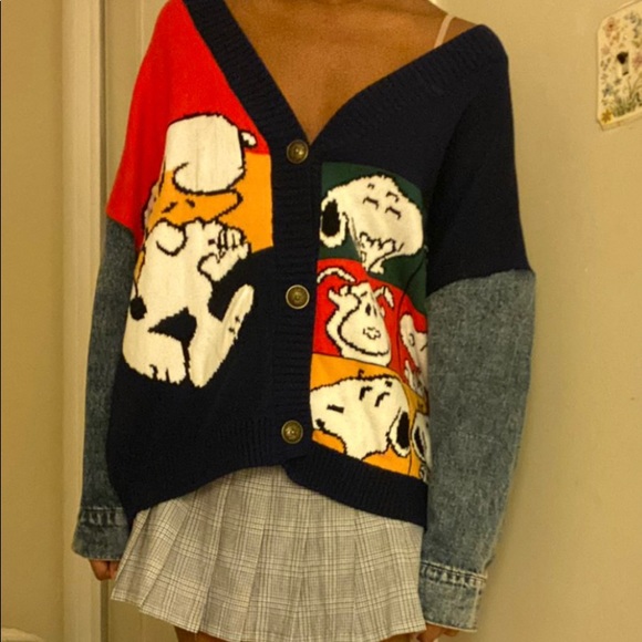 Peanuts | Jackets & Coats | Peanuts Cardigan Denim Jacket | Poshmark